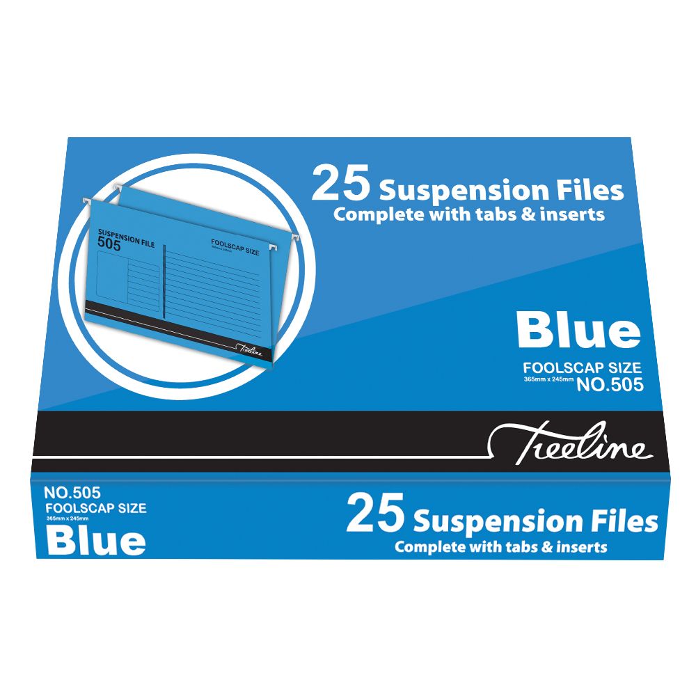 Treeline Foolscap Suspension Files 505 Blue | Formax