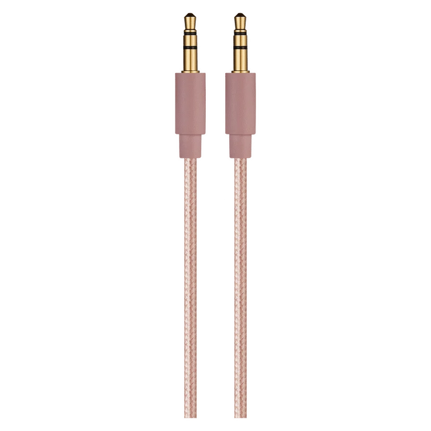 Premio braided AUX cable Rose Gold 2m | SMD Technologies