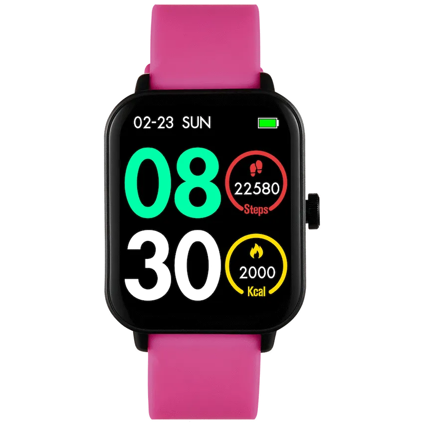 Volkano Chroma Series Smartwatch with pink strap | SMD Technologies