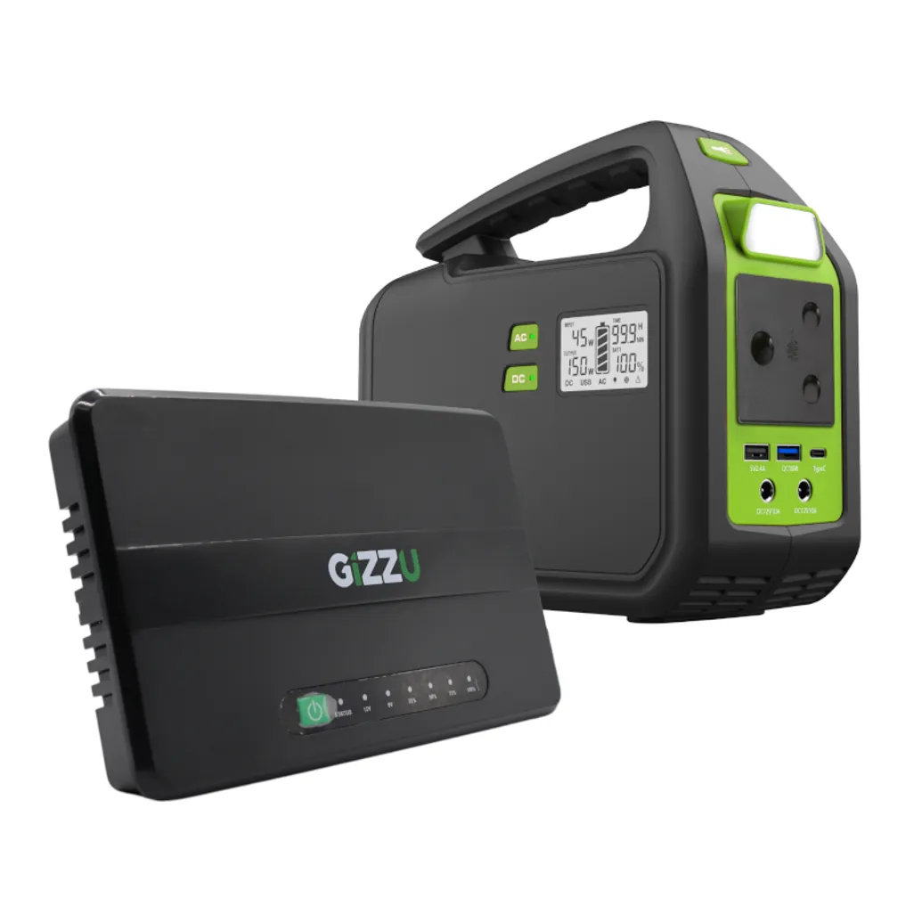 GIZZU 155WH PORTABLE POWER STATION 1 X 3 PRONG SA PLUG POINT+GIZZU 30W ...