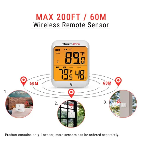 ThermoPro TP63 Wireless Indoor-Outdoor Hygrometer & Thermometer ...