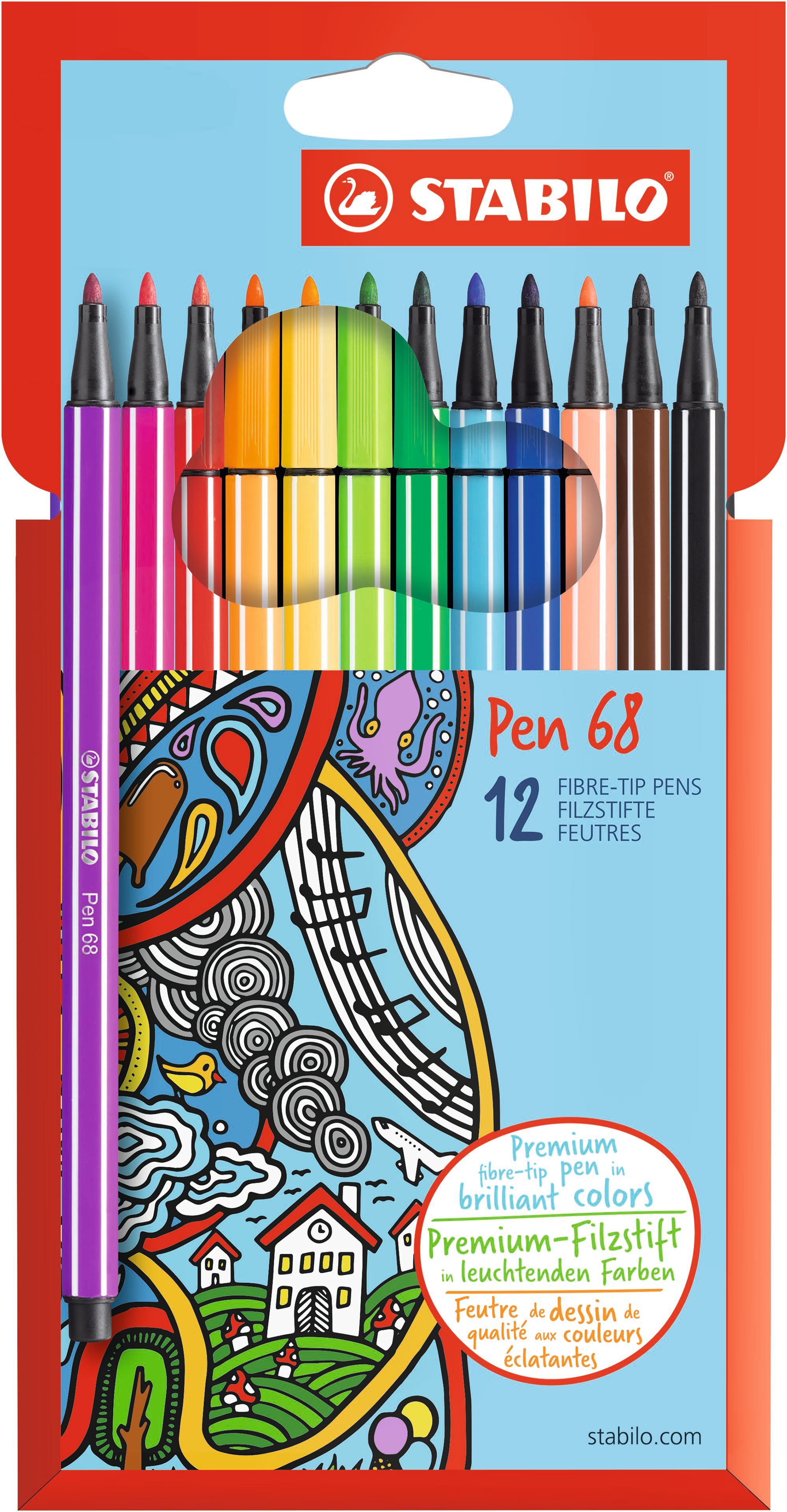Stabilo 68 Fibre Tipped Pens Set 12 - Medium Point | Bidvest Waltons ...