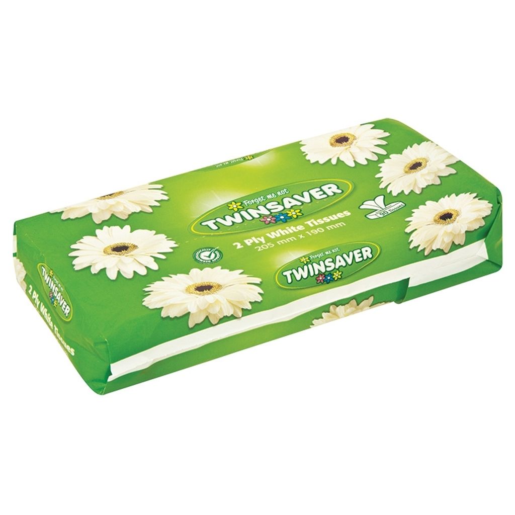 Twinsaver 2 Ply Soft Pack Tissues White Pack of 90 | Waltons