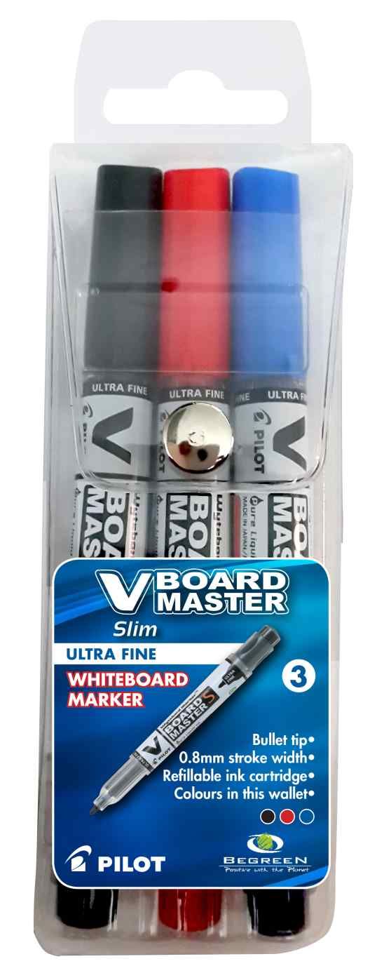 Pilot V-Board Master Mini Whiteboard Markers - Set Of 3 Assorted ...