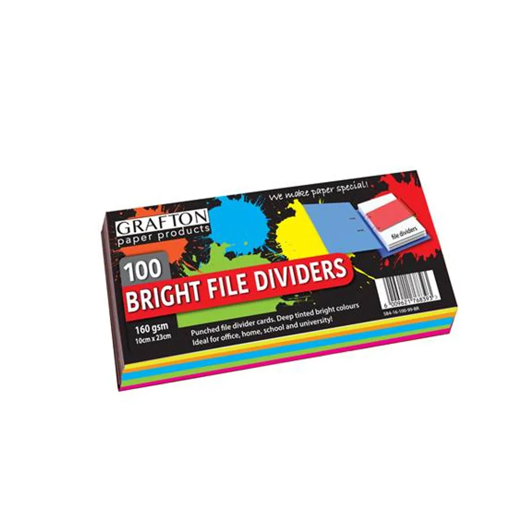 Bright File Dividers 100 Pack | Waltons