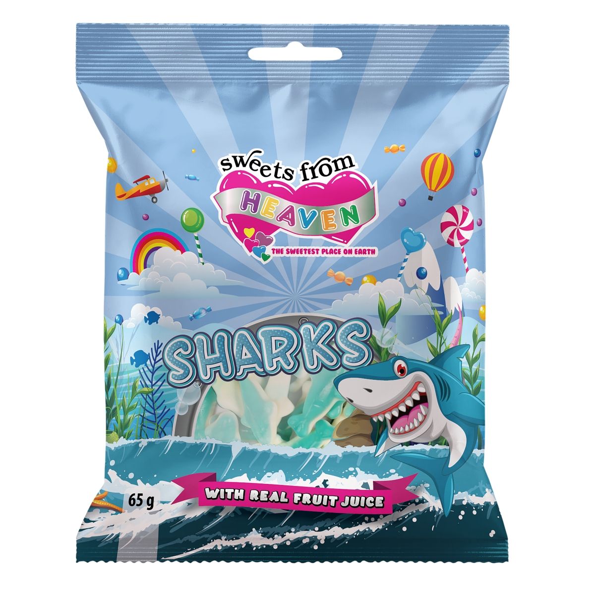 Sweets From Heaven Sharks 65g KN-SFH01 (Each) | Waltons