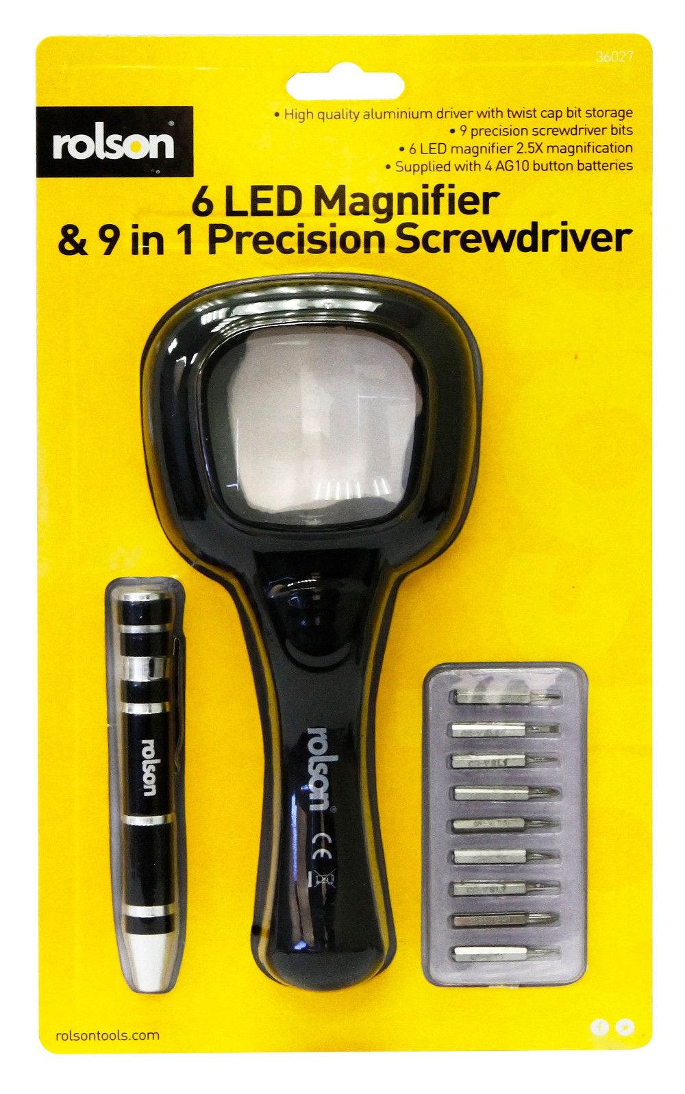 Rolson 6 LED Magnifier & Precision Screwdriver Set R36027 | Waltons