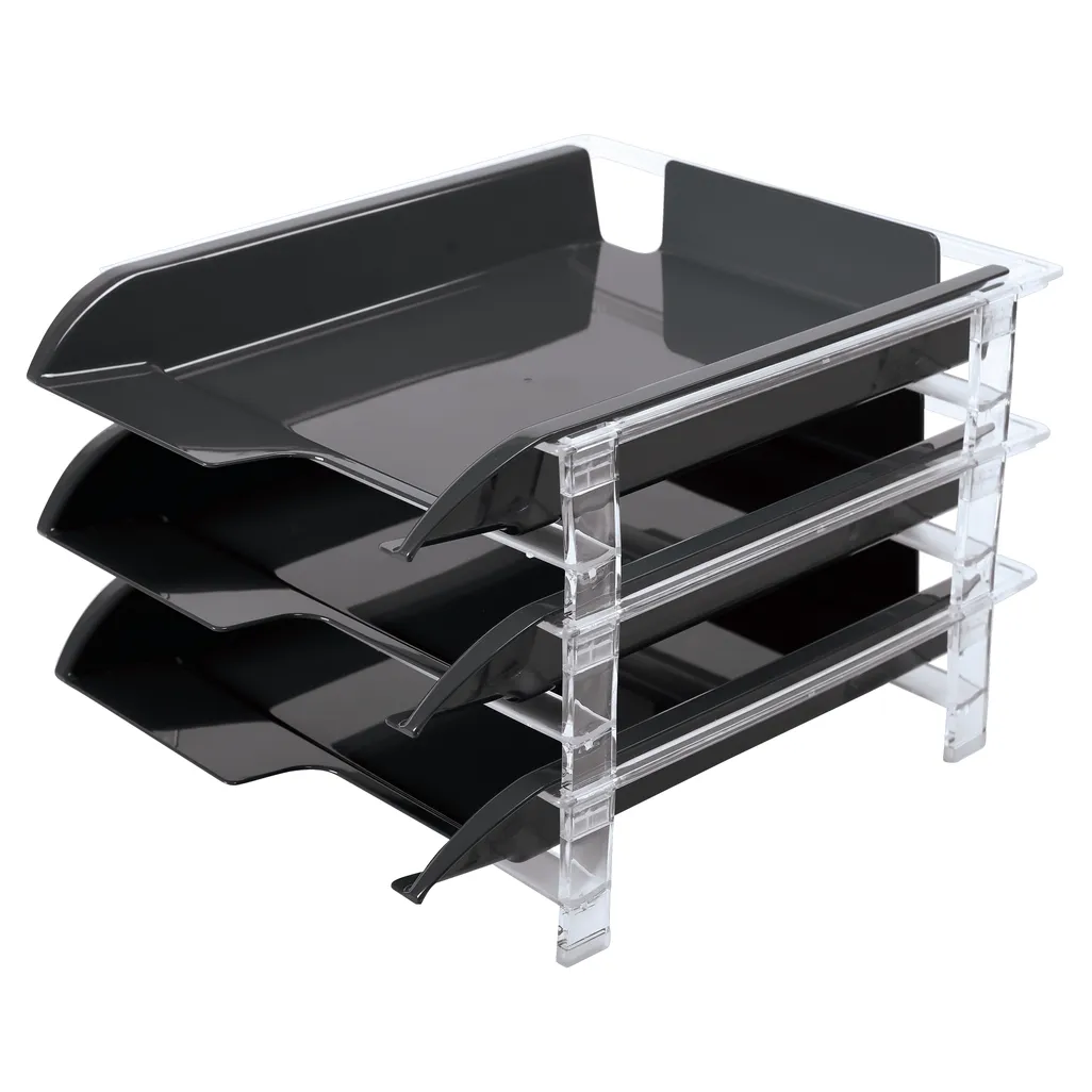 Bantex vision plastic letter tray stackable set of 3 B9414 (Per 1 ...