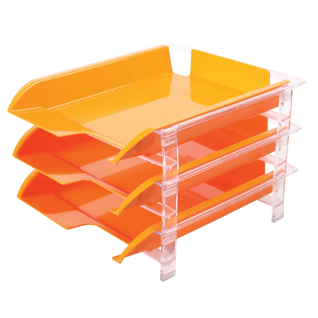 Bantex vision plastic letter tray stackable set of 3 B9414 (Per 1 ...