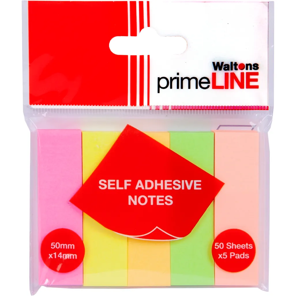 Waltons Primeline Neon Flags 50 Sheets Per Pad Pack Of 5 | Waltons