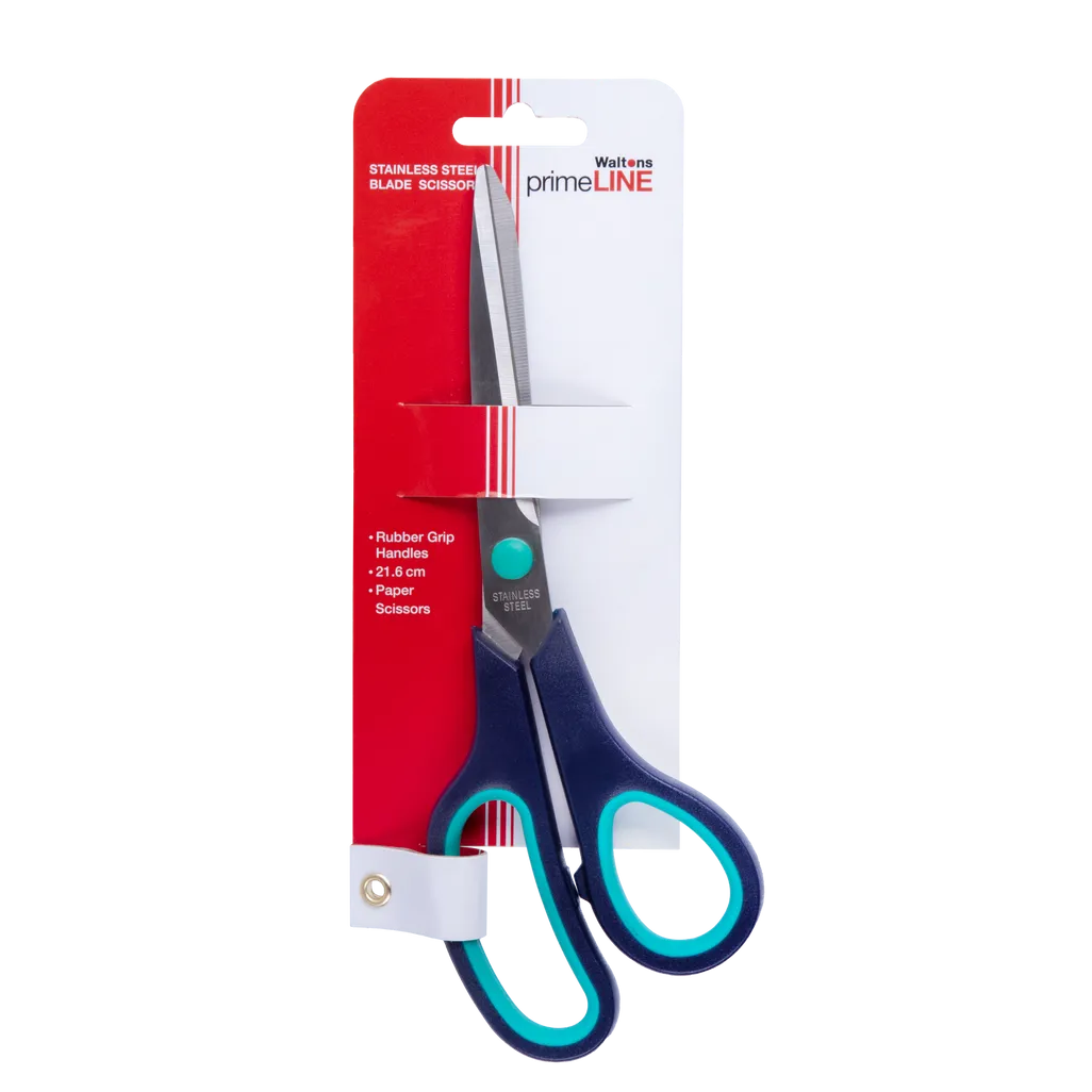 Waltons PrimeLine Stainless Steel 21.6cm Rubber Grip Scissor | Waltons