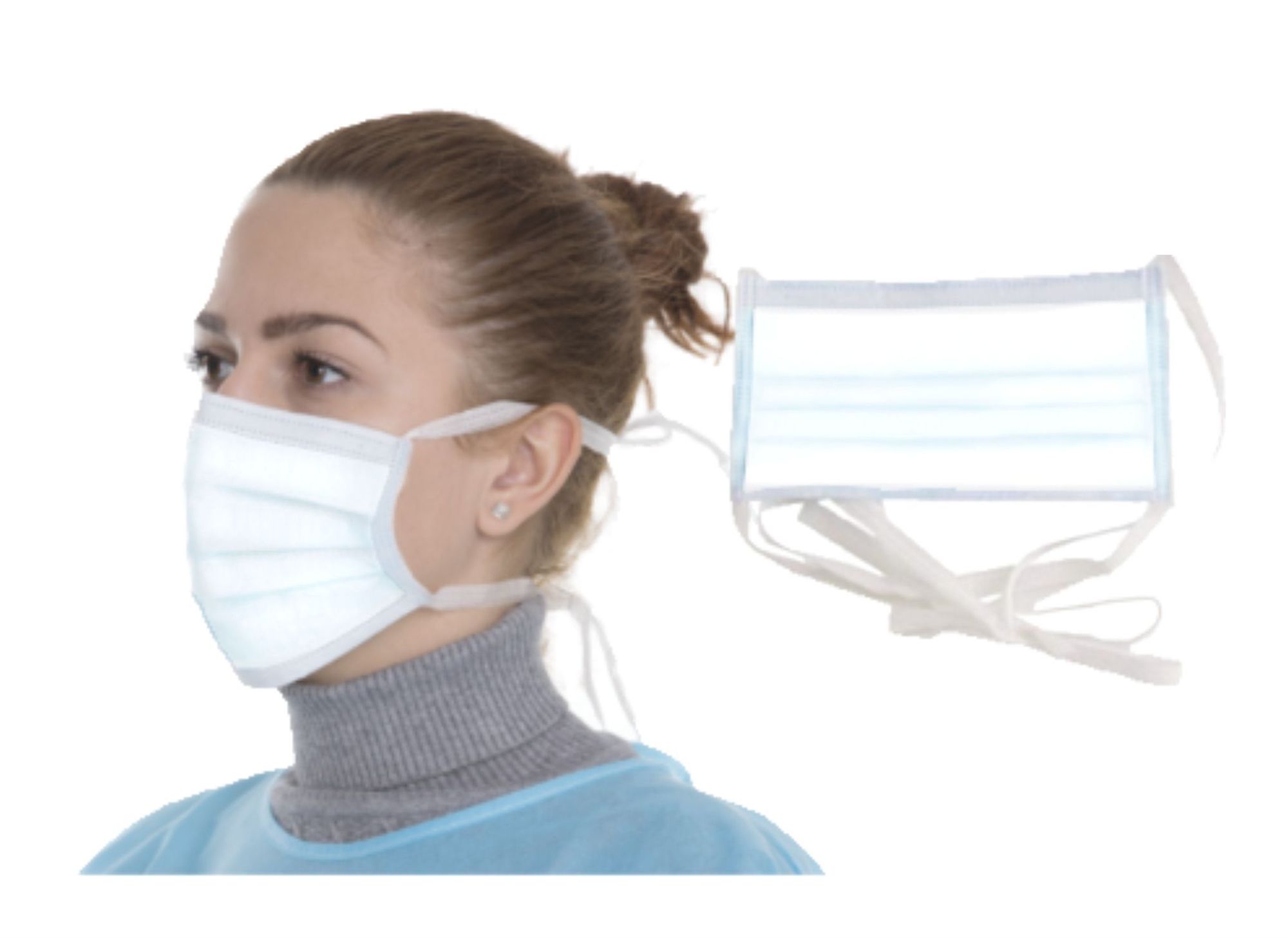 Unbranded White Washable Fabric Face Mask-Polyester Twirl (Pack 10 ...