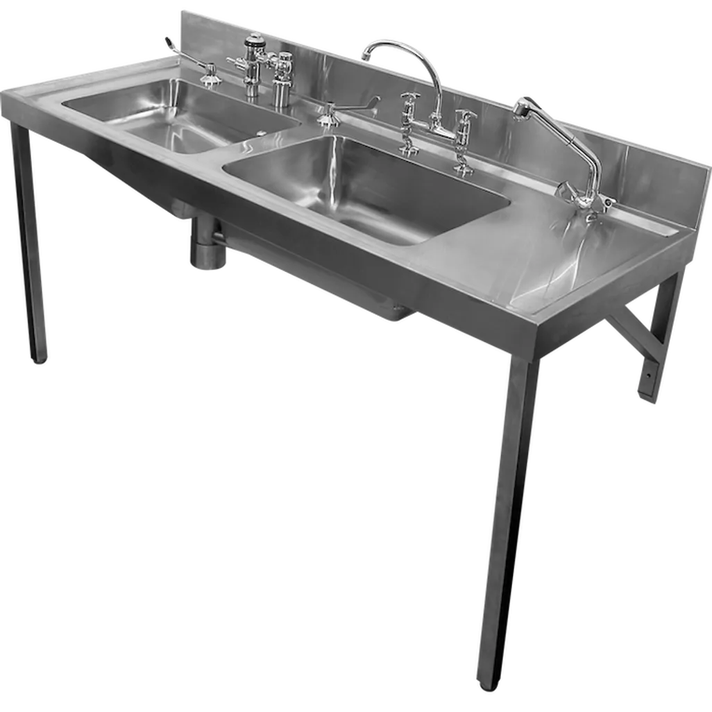 Combination Bedpan and Wash-Up Sinks – Two Bowls – Model SEC | Kwikot