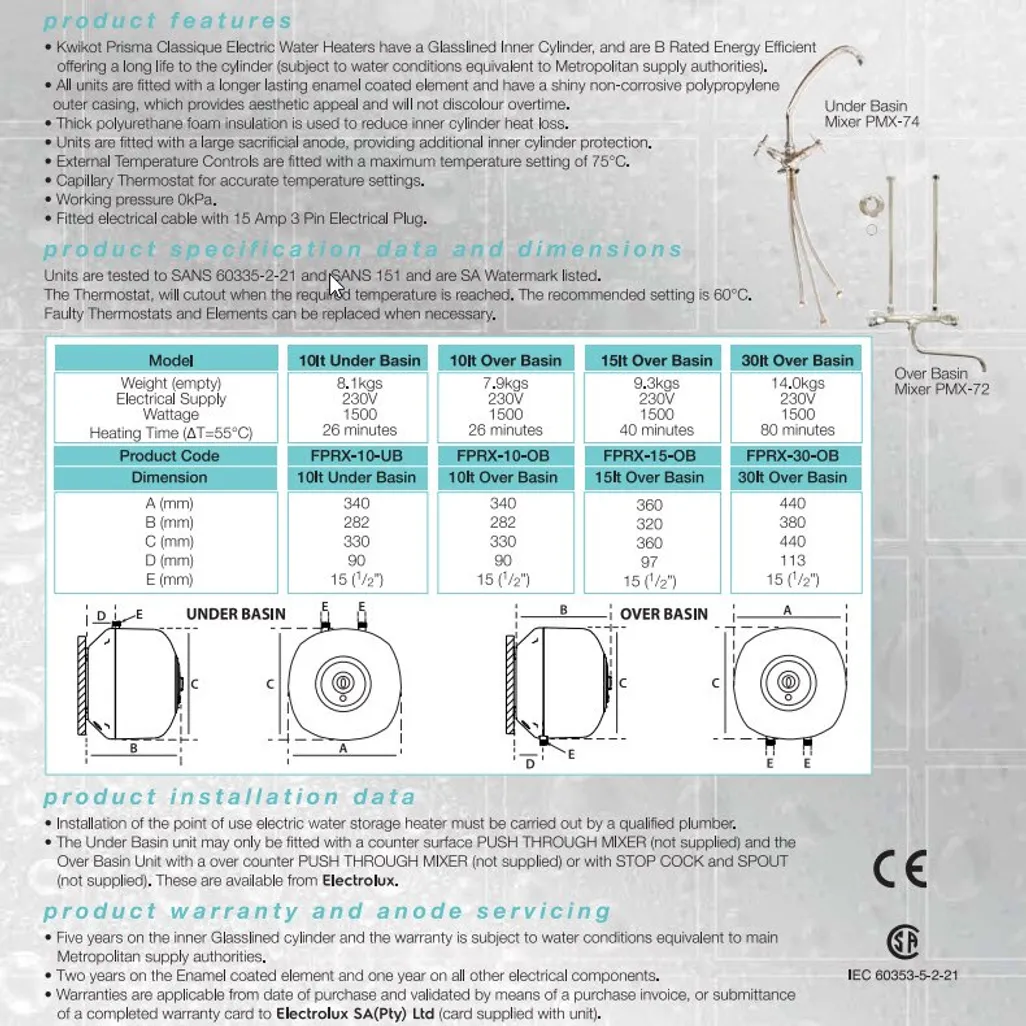 Prisma Classique 10lt – Over Basin | Kwikot