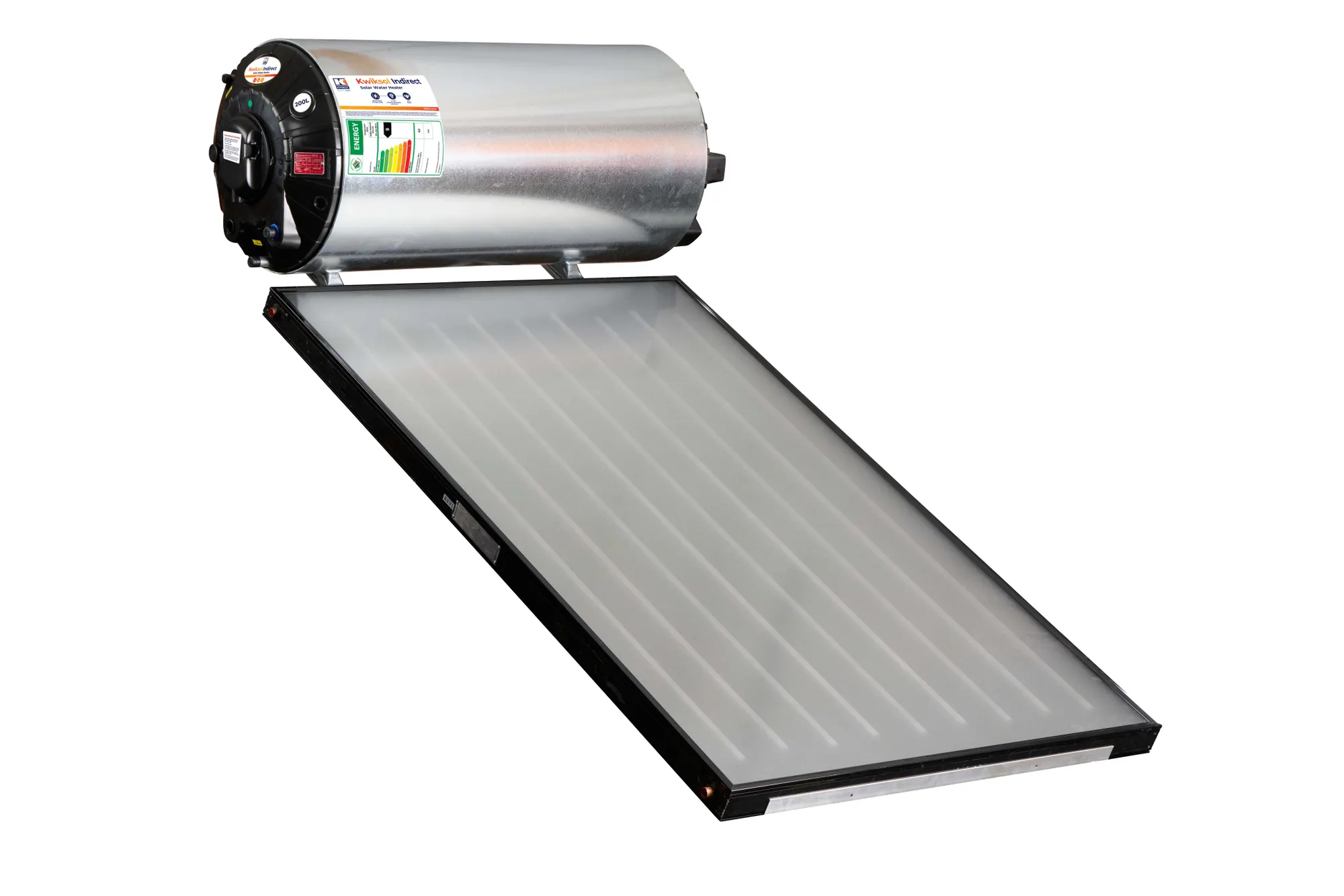 Kwiksol Indirect System 200lt - Frost prone with Flat Plate Panel | Kwikot