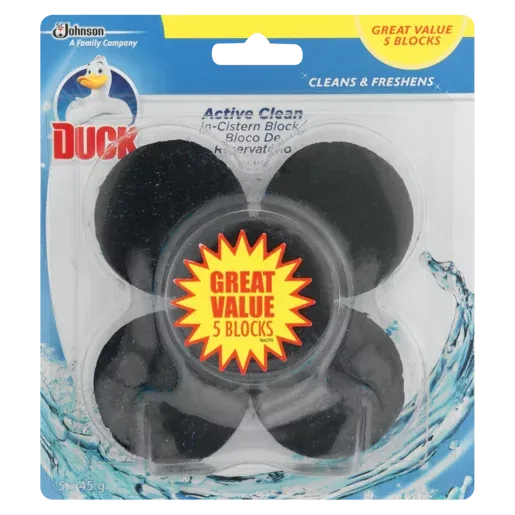 Duck 3in1 Active Clean in Cistern Block Blue - Pack of 5 ...