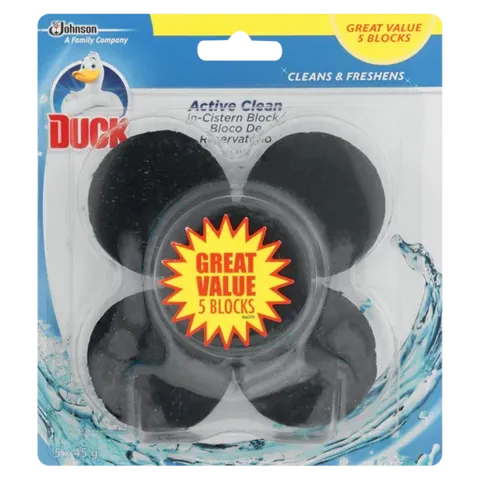 Duck 3in1 Active Clean in Cistern Block Blue - Pack of 5 ...