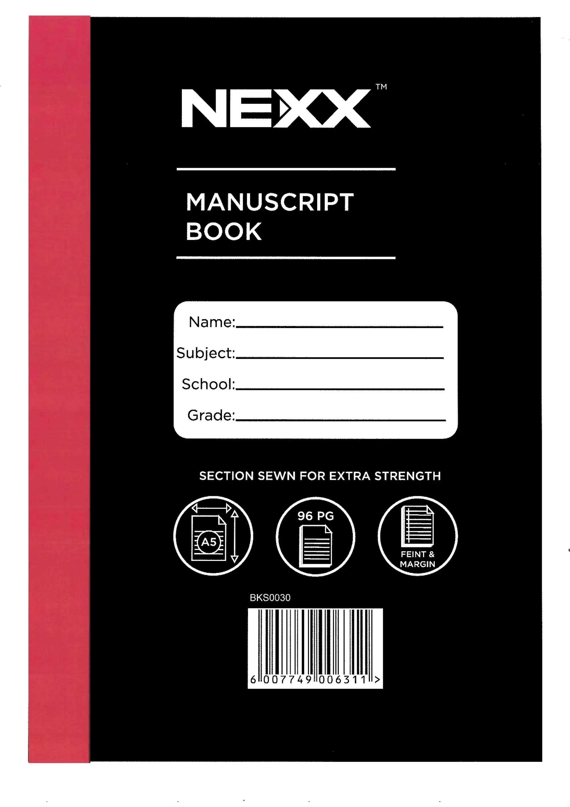 Nexx Book Manuscript Hard Cover 1 Quire A5 96 Pages | SchoolsLoyaltyLink