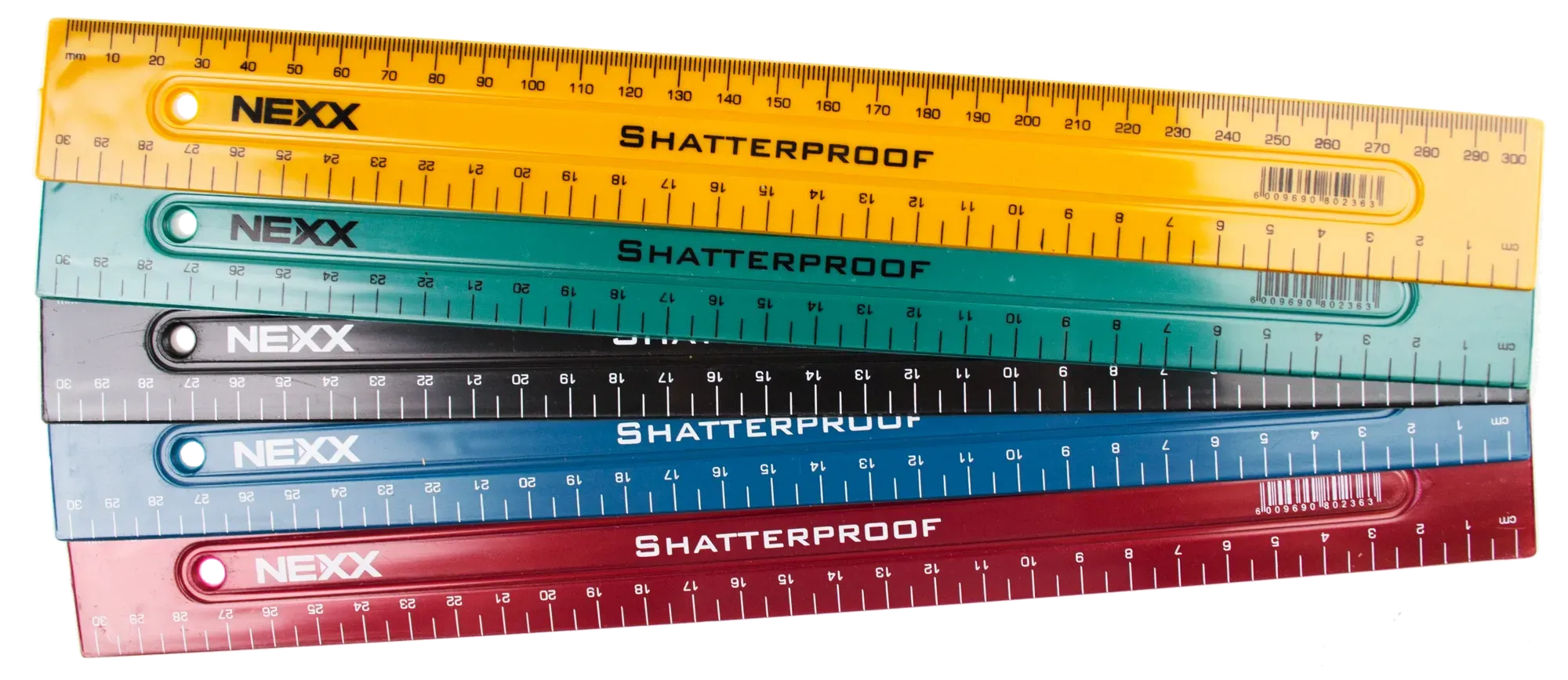 Nexx Shatterproof Plastic Ruler - 30cm - Assorted Colours ...
