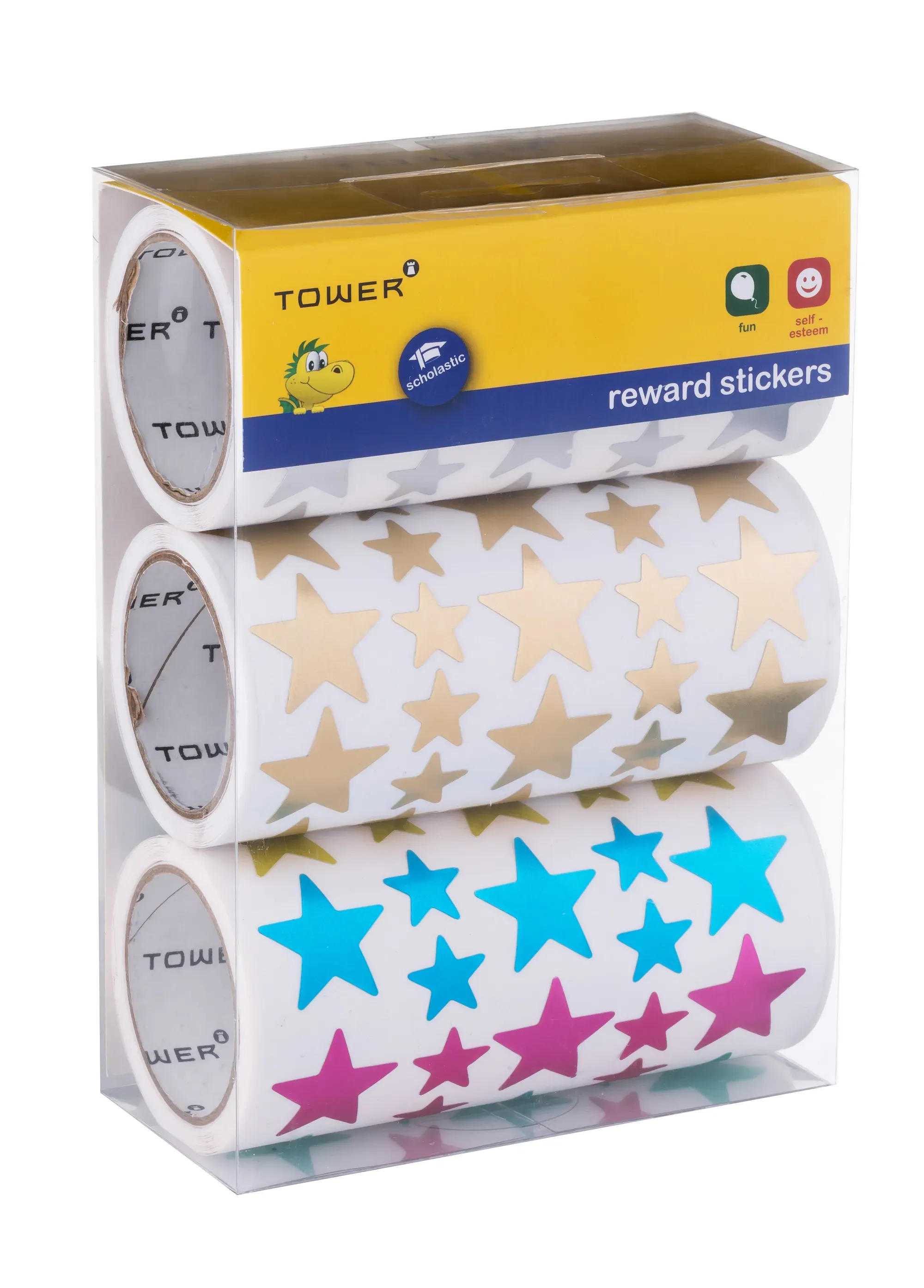 Tower Teachers Stickers & Star Ranges Metallic Large Stars Assorted ...